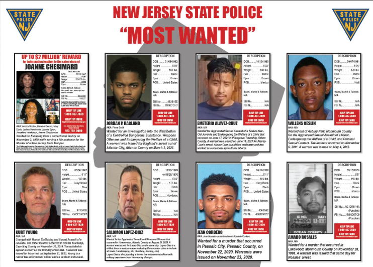 New Jersey Most Wanted List: Fugitives Announced by Police - TomsRiver.org